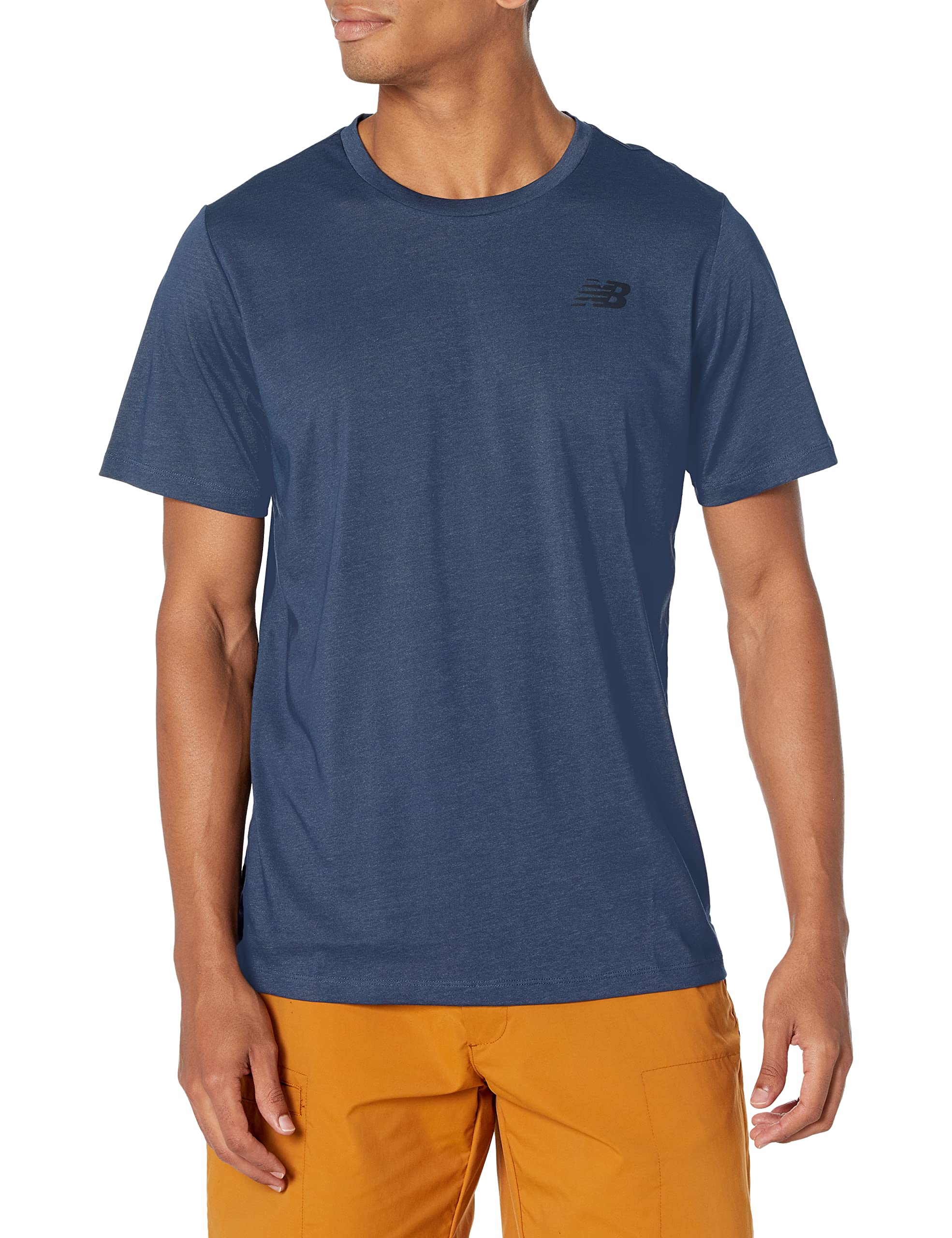 New Balance Men's Tech Short Sleeve 21, Natural Indigo Heather, X-Large