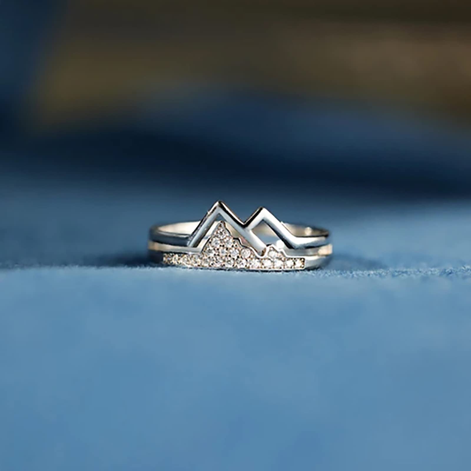 Mountain Ring, Daughter Faith Moves Mountains Pavé Mountain Ring, Sterling Silver Plain Mountain Design Ring, 925 Silver Mountain Band Ring, Gift For Women And Grils (7)