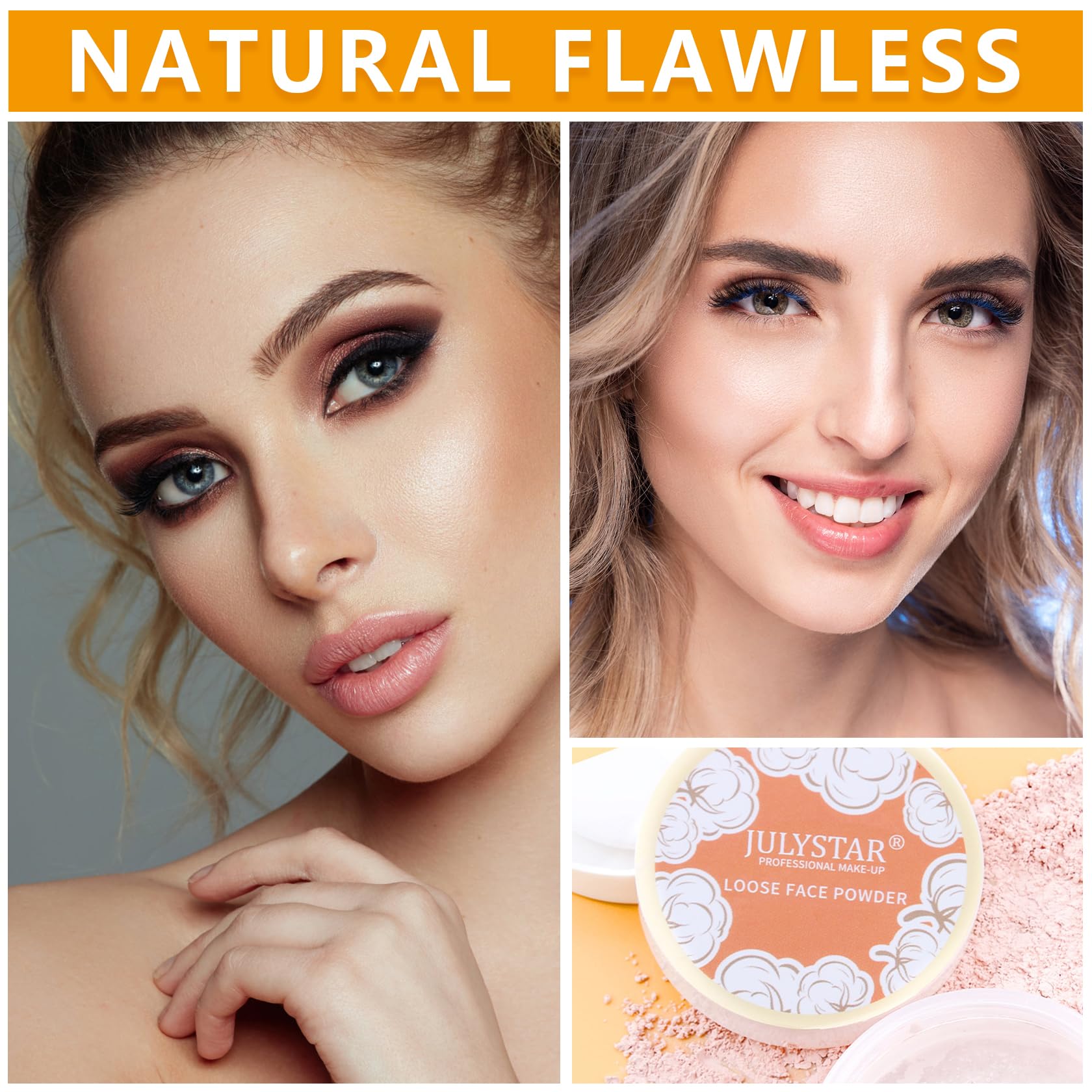 Pink Translucent Powder Setting Powder Makeup Loose Face Powder Oil Control Long Lasting Soft Focus Matte Loose Powder Makeup For Flawless Skin Tone 02#Pink Complexion