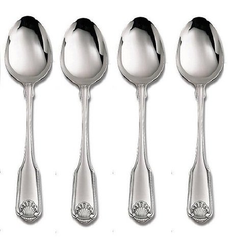 Oneida Classic Shell Set of 4 Dinner Spoons