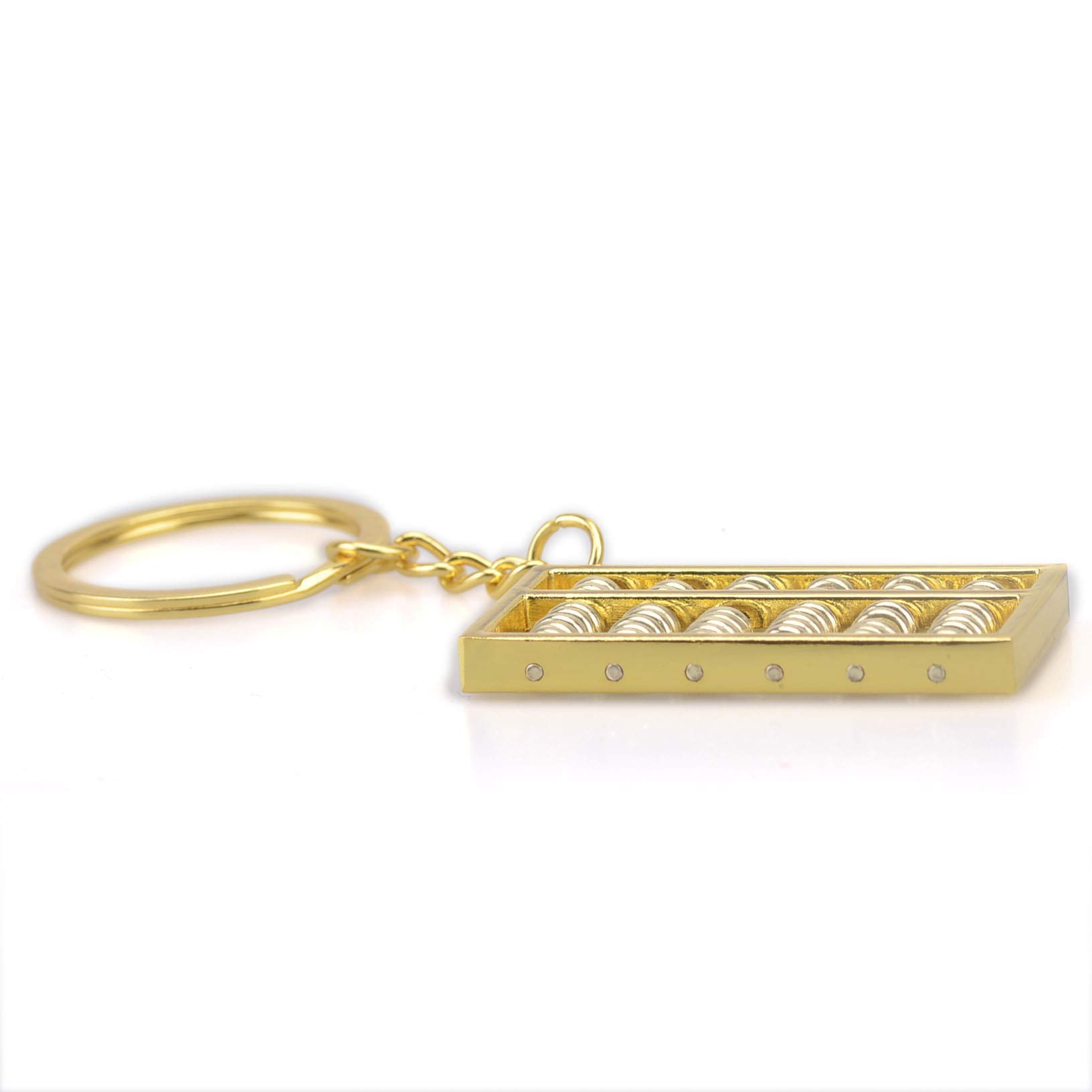 Mallofusa Alloy 6 Rolls Mini Abacus Keychain Key Ring Pendant Decoration Decor Ornament Trinket for Car Keys Handbag Fob Golden