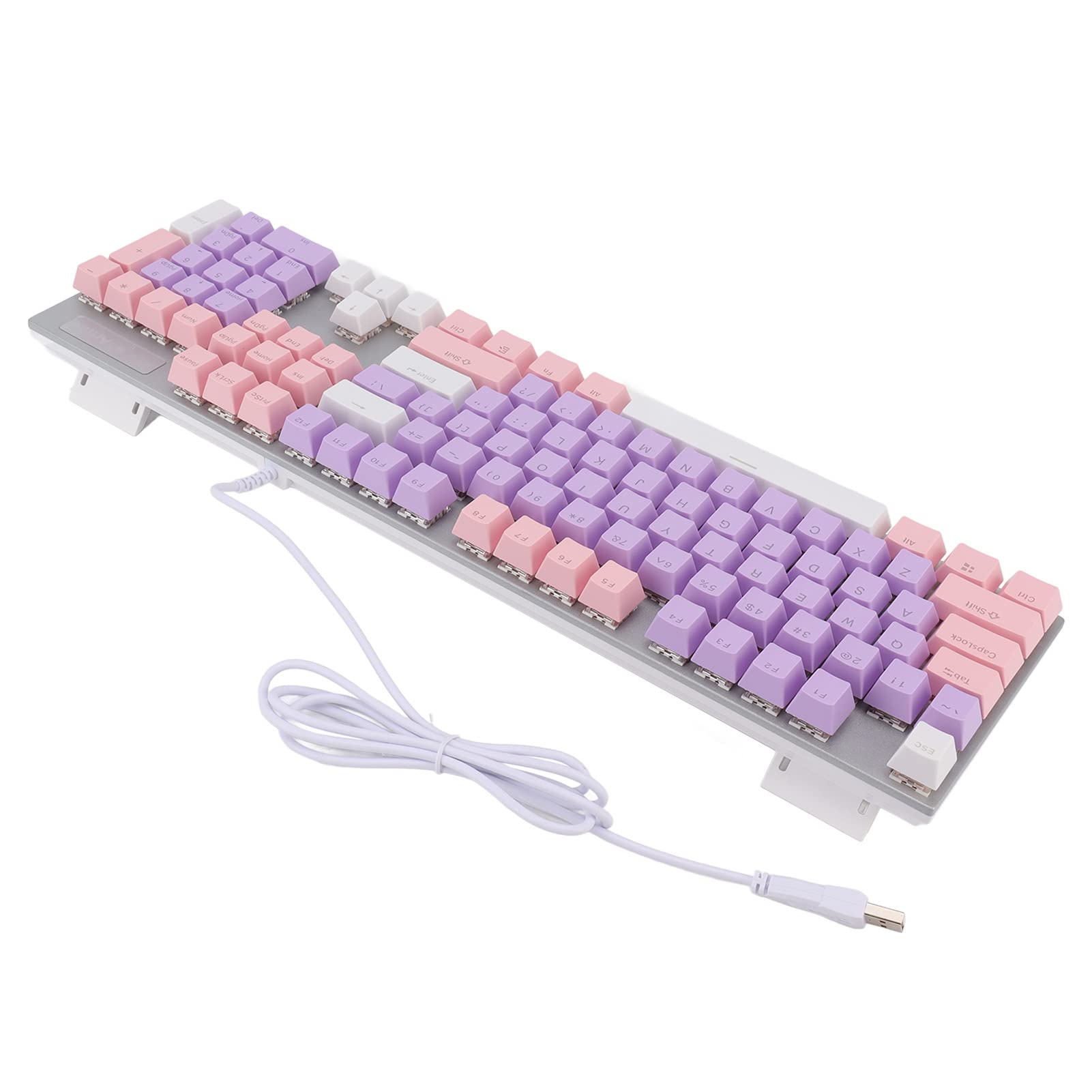 Yunseity Mechanical Gaming Keyboard, 104 Keys RGB Backlit Hot Swap Wired Keyboard with Red Switch, Portable Ergonomic Computer Keyboard for for OS Red Switch