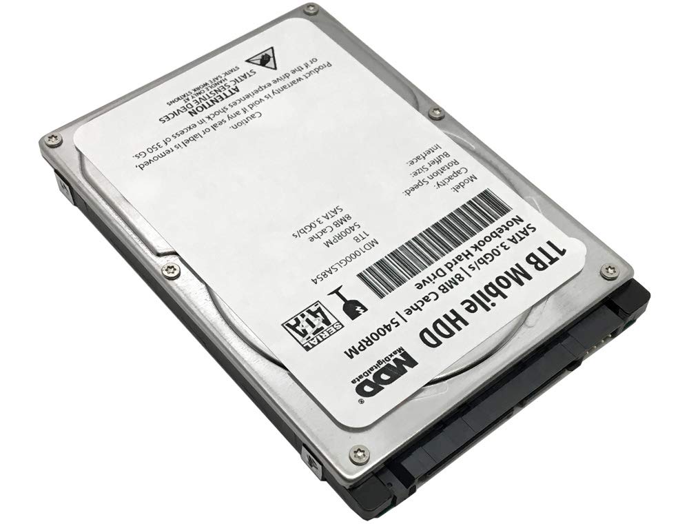MaxDigitalData 1TB 5400RPM 8MB Cache (9.5mm) SATA 3.0Gb/s 2.5inch Mobile HDD/Notebook Hard Drive - 2 Year Warranty