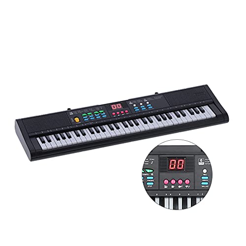 MQ6186 Keyboard Piano Portable 61 Keys Electronic Digital Music Piano Multifunctional with Microphone with Full-Size Keys for Kids Beginners