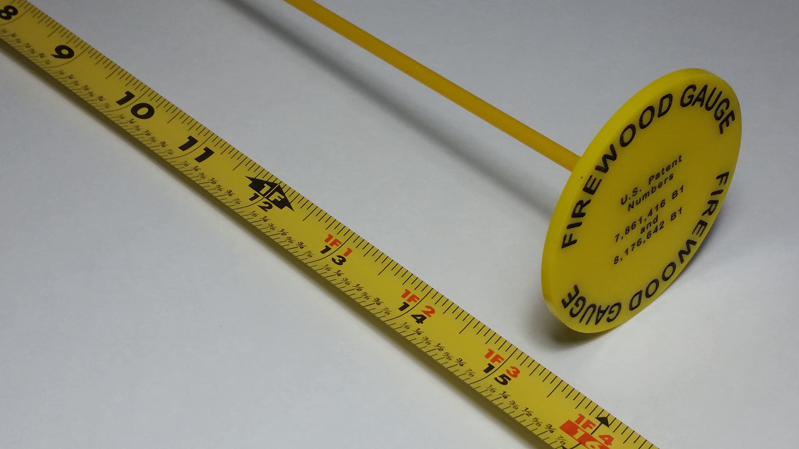 The Firewood Gauge (15”) - The Original Patented Magnetic Firewood Measuring Tool – Strong Durable Flexible Fiberglass with a Whopping 88 Pound Pulling Force Magnet attaches to Any Chainsaw Bar