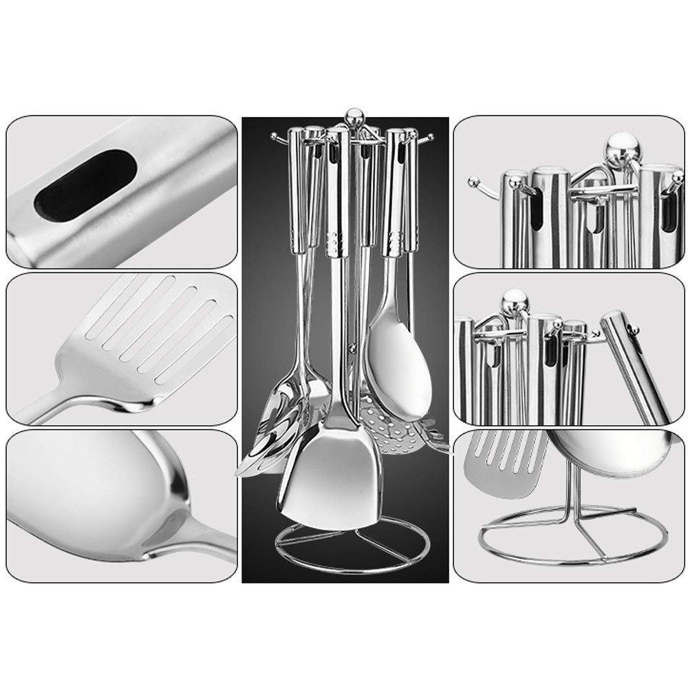 LMMDP Kitchen Cooking Set Stainless Steel Kitchenware Sets Kitchen Utensils Shovel Spoon Nordic Cookware Ceramic Handle