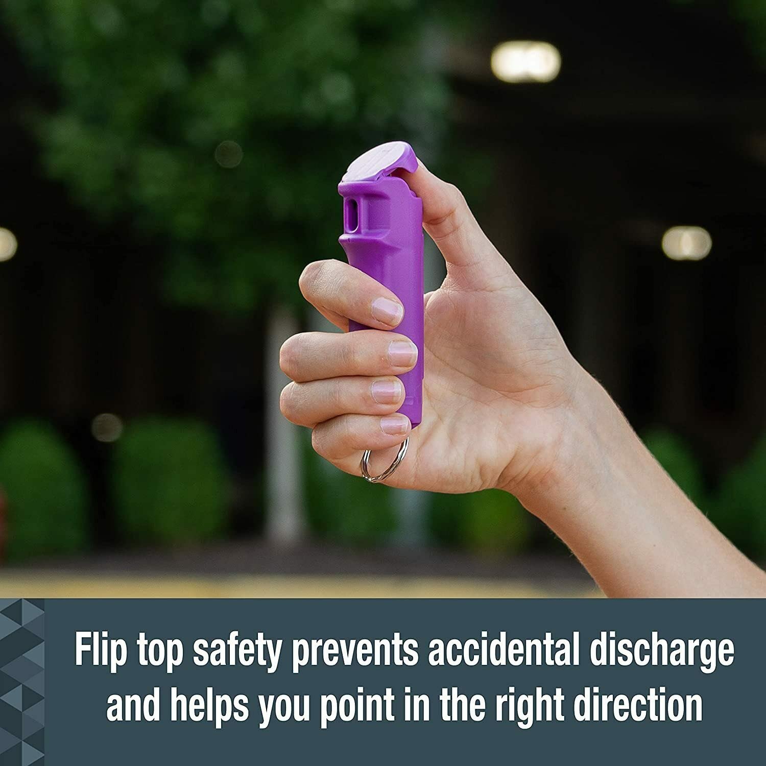 NW Self Defense Products Freeze +P Pepper Spray - 1/2 oz Stream - Purple Key Chain (Flip Top)