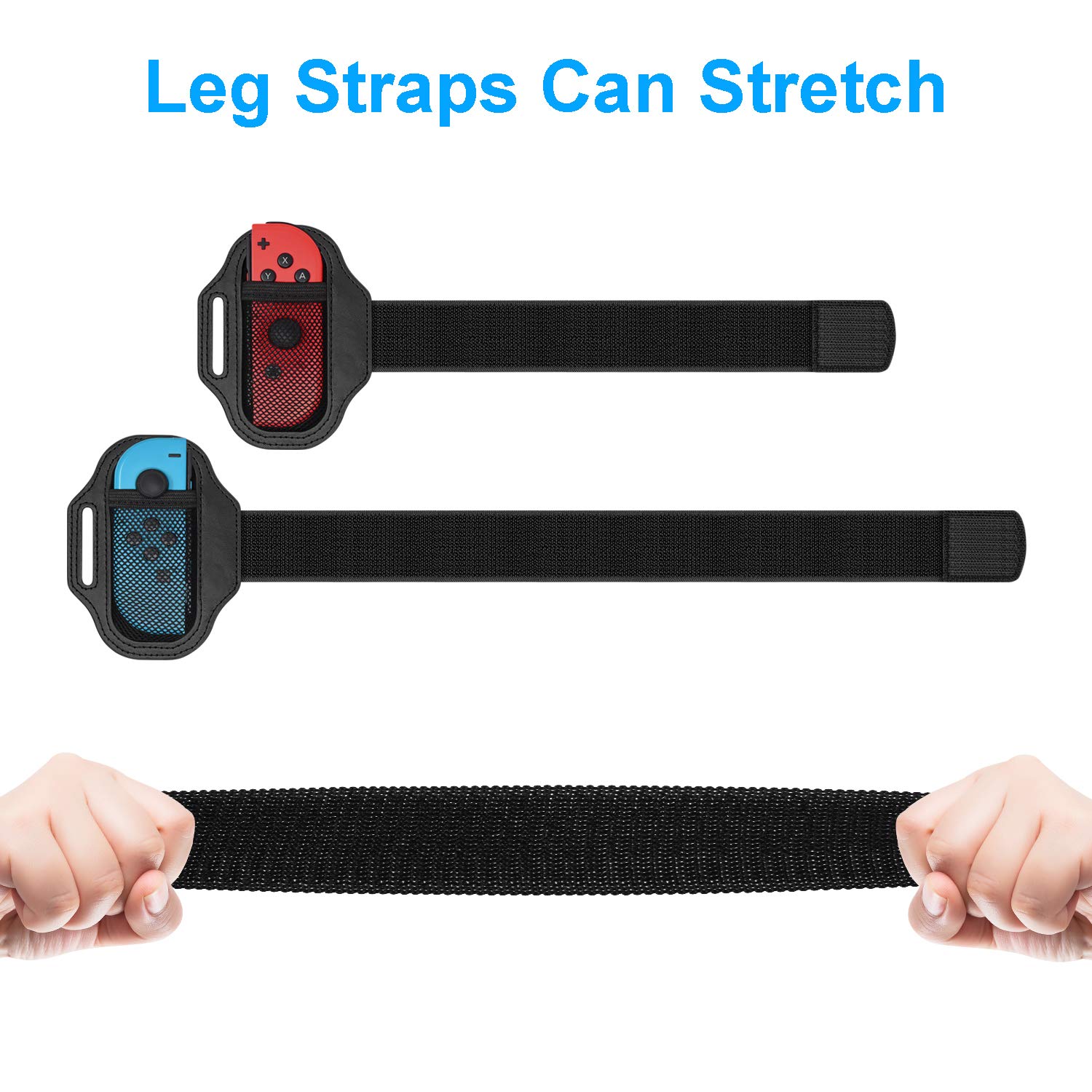 Leg Band Strap for Nintendo Switch/Switch OLED Ring Fit Adventure Game/Switch Sports Play Soccer 2022, Adjustable Elastic Sport Movement Leg Band- 2 Pack