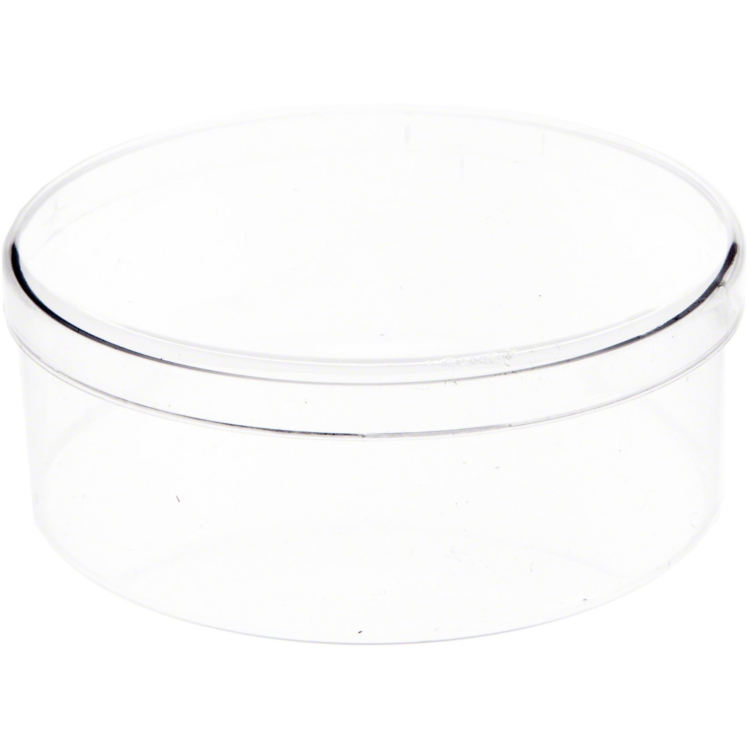 Pioneer Plastics 022C Clear Round Plastic Container, 2.75" W x 1.0625" H, Pack of 2
