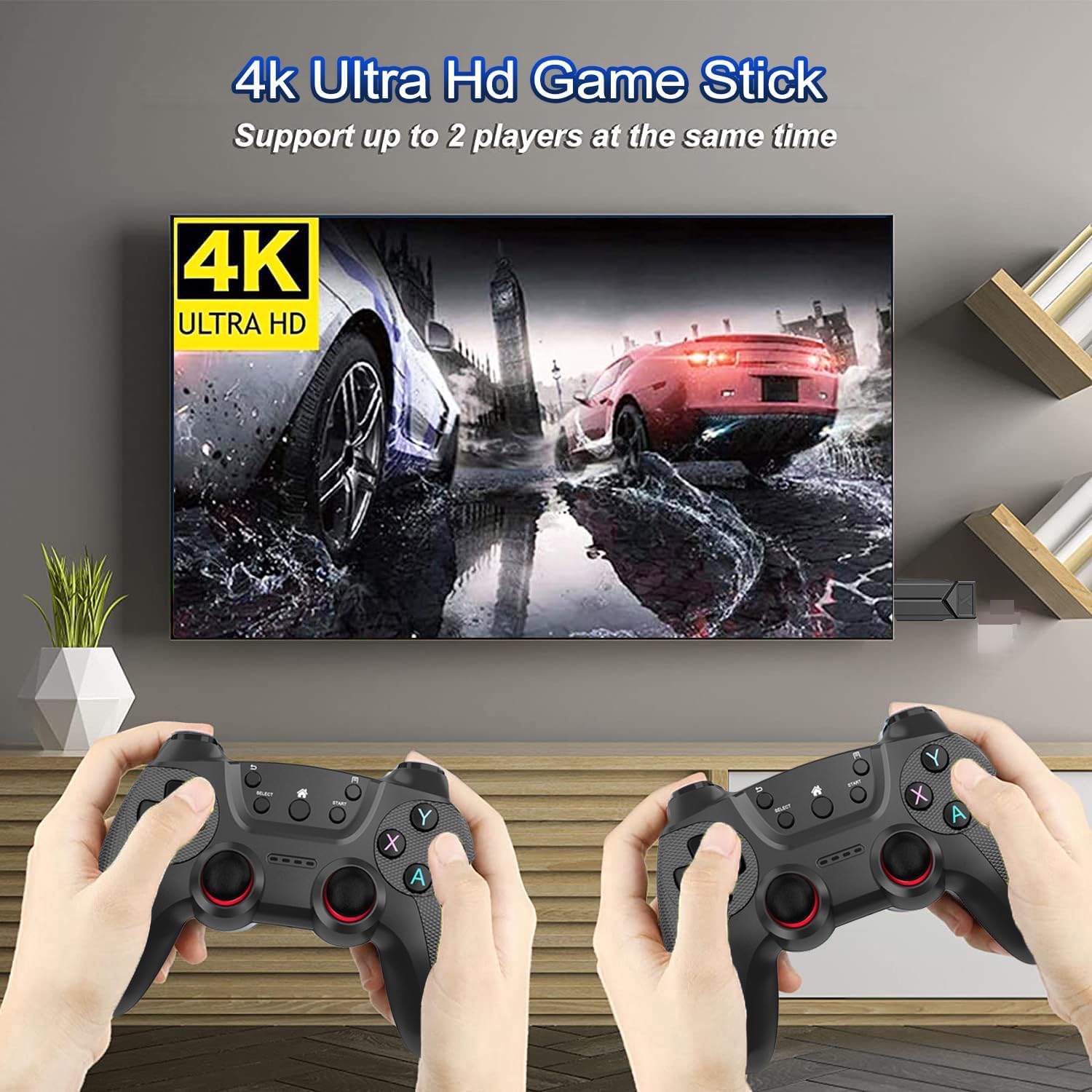 KZLVN Retro Game Console 20,000+ Games, Retro Play Game Stick, Nostalgia Stick Game, Plug and Play Video Game Stick, 4K HDMI Output, Premium Competitive Level Dual Controllers