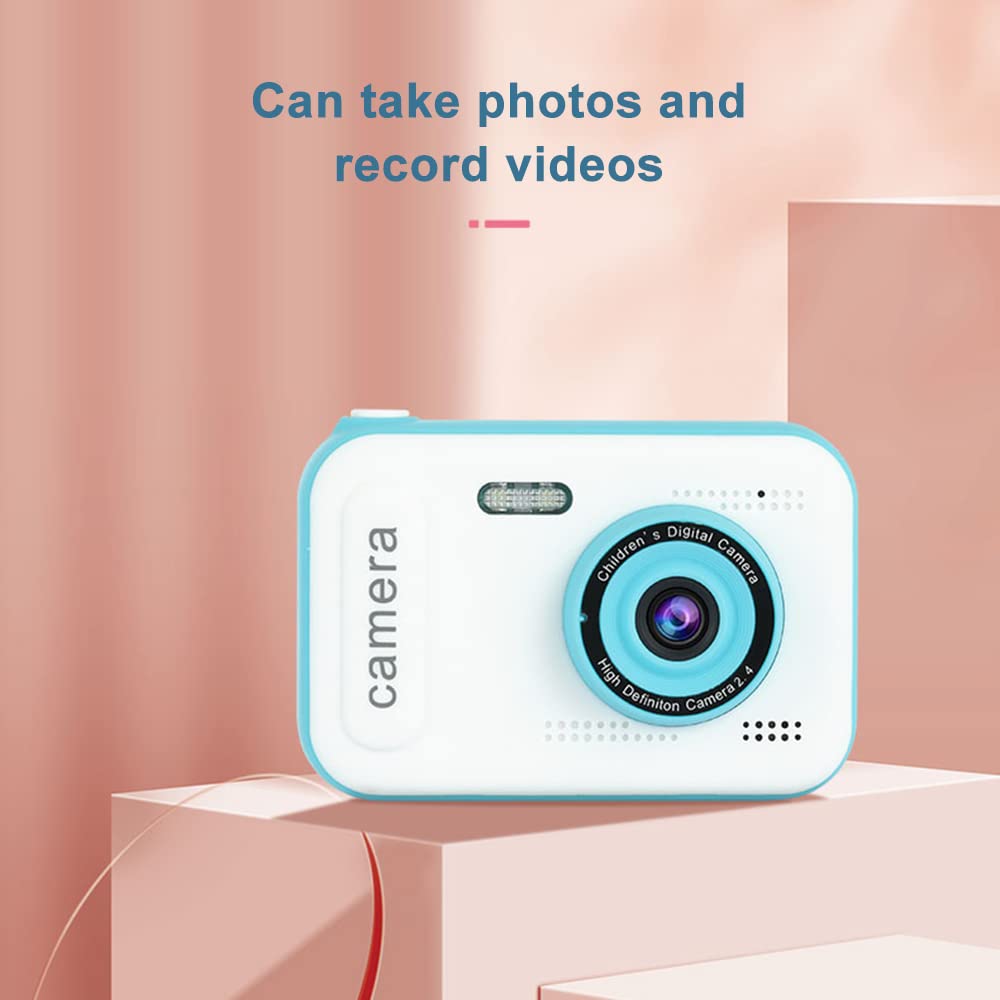 Namolit 1080P Mini Kids Digital Camera Digital Video Camera for Kids Dual Lens 2.4 Inch IPS Screen Built-in Battery Cute Photo Frames Interesting Games with Neck Strap Birthday