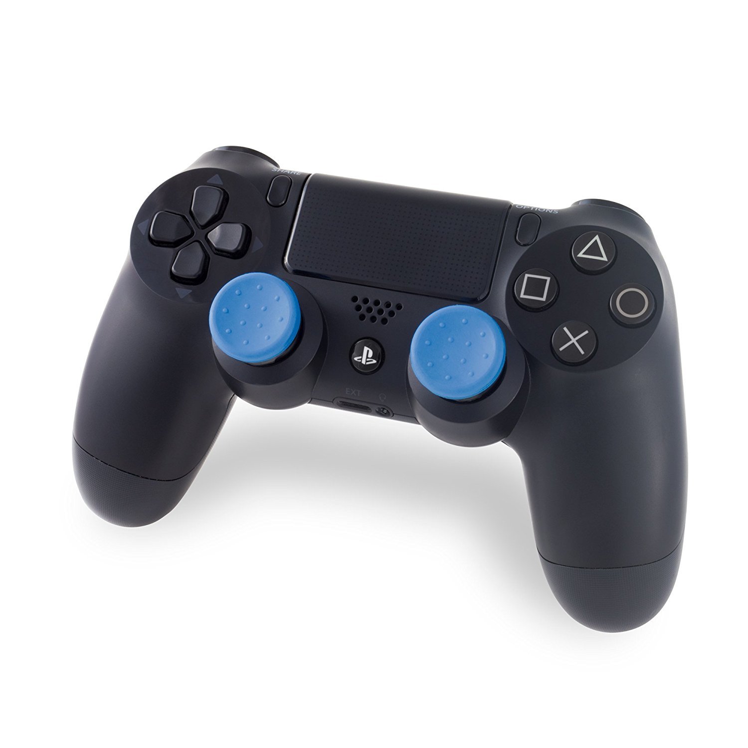 KontrolFreek Alpha for Playstation 4 (PS4) and Playstation 5 (PS5) | Performance Thumbsticks | 2 Low-Rise Concave | Blue