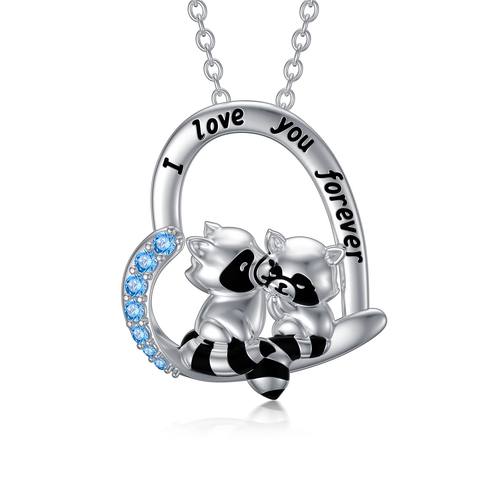 MISTBEE Mothers Day Gifts Raccoon Necklace for Mom Women 925 Sterling Silver Two Raccoon Necklaces Raccoon Jewelry for Birthday Christmas