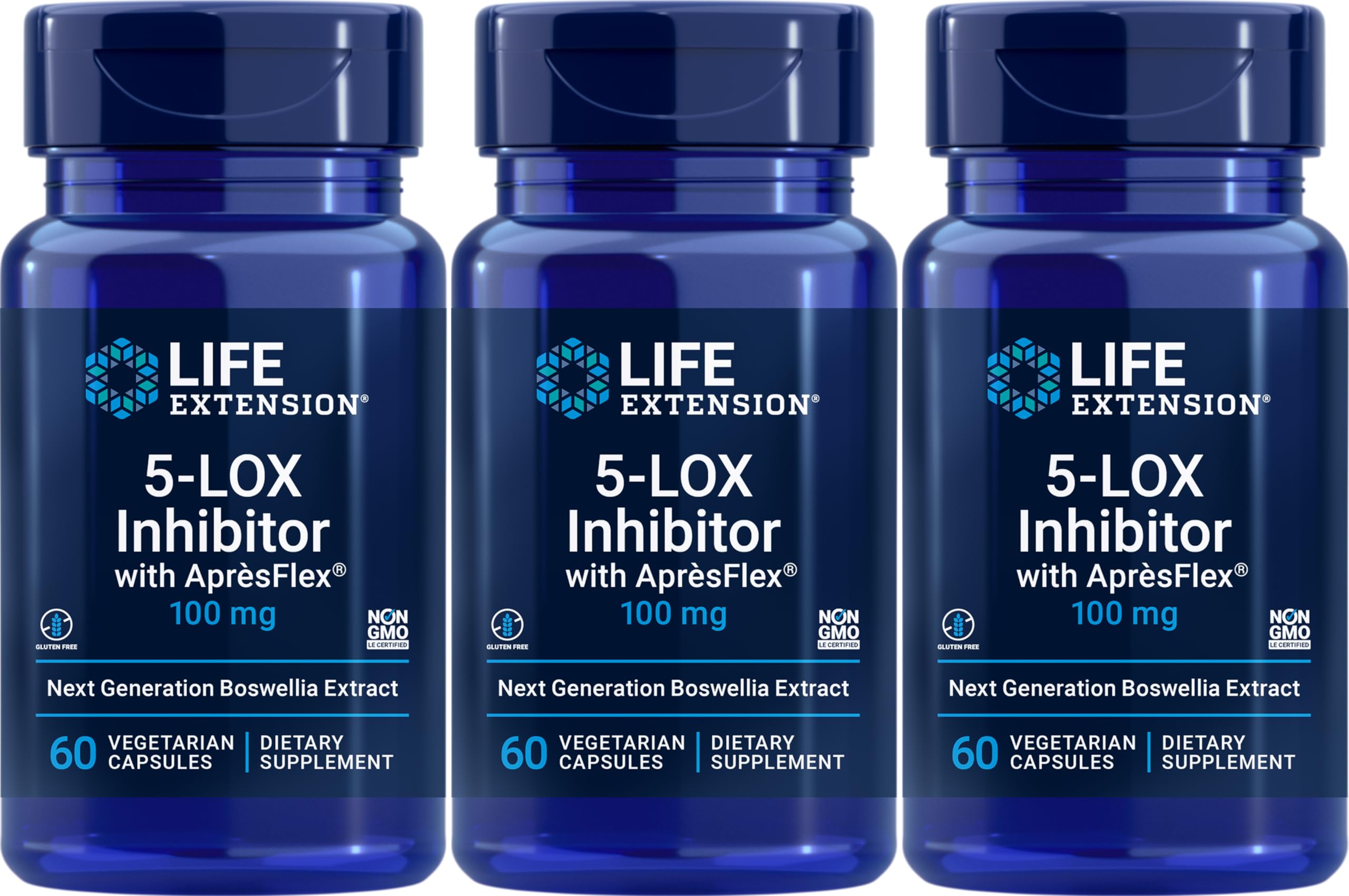 Life Extension - 5-Lox Inhibitor with Apresflex - 100 Mg - 60 Vcaps (Pack of 3)