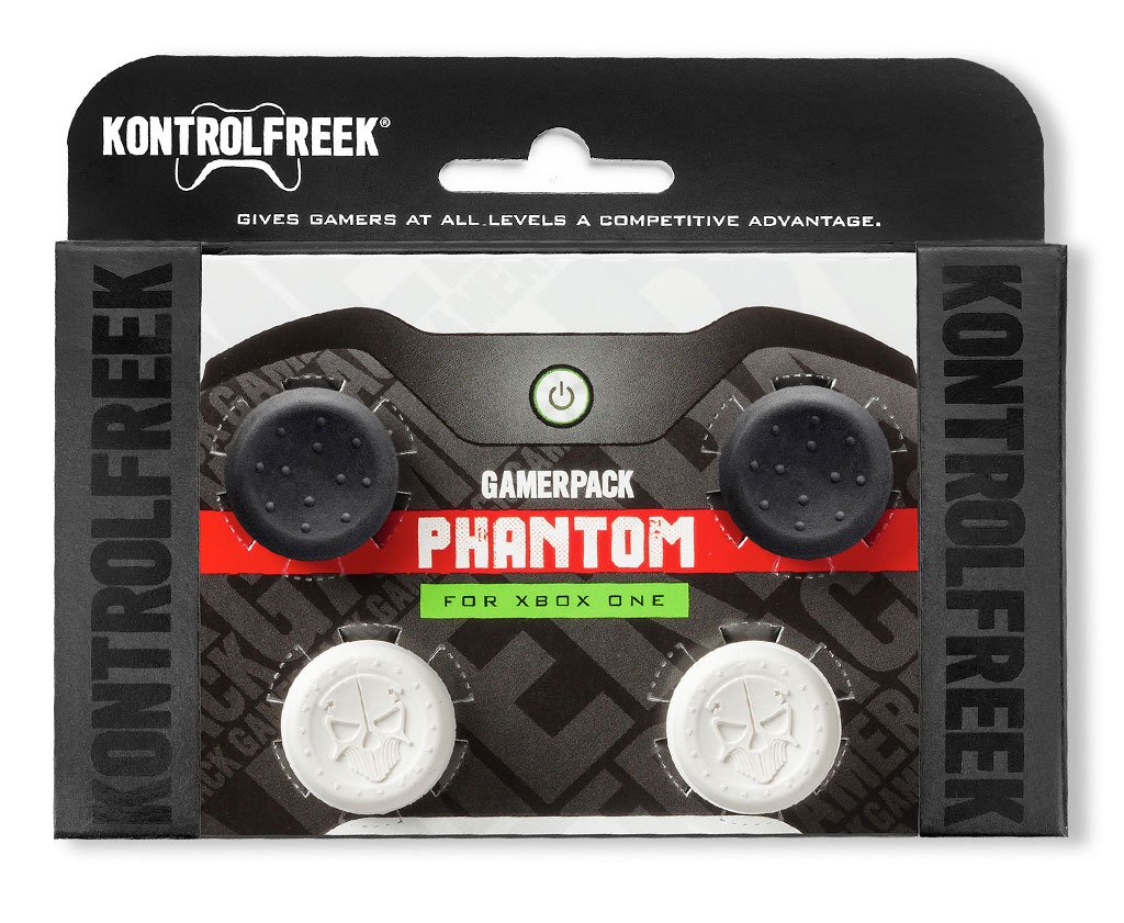 KontrolFreek GamerPack Phantom for Xbox One Controller | Performance Thumbsticks | 2 High-Rise Concave, 2 Mid-Rise Concave | Black/White