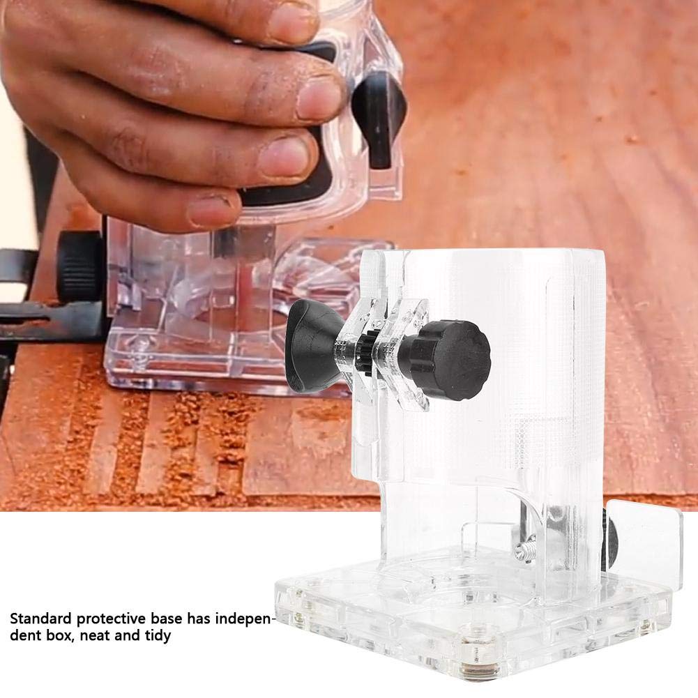 Trimmer Base, Woodworking Trimmer Router Transparent Plastic Base Power Tool Protective Accessory(Thickened)
