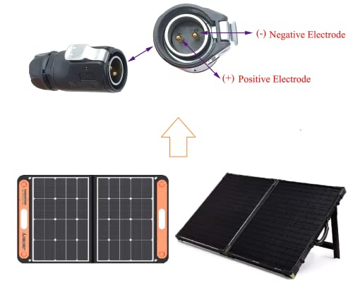 SolarEnz DC8mm to 2 Pin Power Industrial Circular Connector Solar Plug to DC7909 Connector Fit for 200W Solar Panel,Fit Forrest River RV Solar Ports,Grand Design RV's