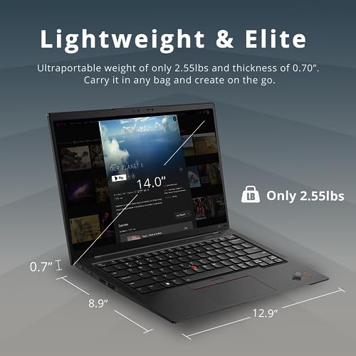 Lenovo Thinkpad X1 Carbon 14.0" WUXGA 60Hz Low Blue Light Touch Business Laptop, Intel Core i7-1270P, 32GB RAM, 2TB PCIe SSD, Intel Iris Xe Graphics, Win11 Pro, Black, 32GB USB Card (Renewed)