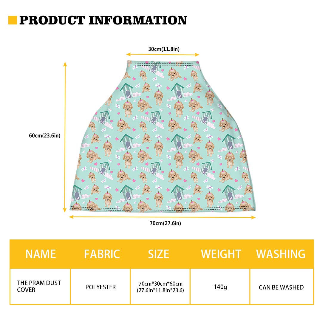 Micandle Cute Corgi Baby Car Seat Covers for Boys Girls, Nursing Cover Breastfeeding Scarf Soft Breathable Stretchy 360 Coverage