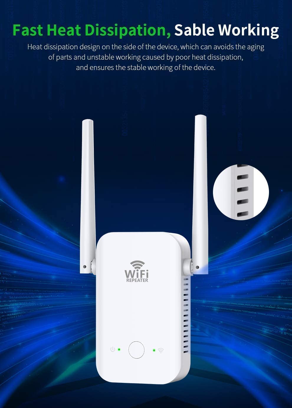 WiFi Range Extender Signal Booster for Home, Repeater 2000FT WPS Booster Easy Setup, 38+ Devices for Home & Outdoor Work with Any WiFi Routers Enjoy Speed-CF-300-27