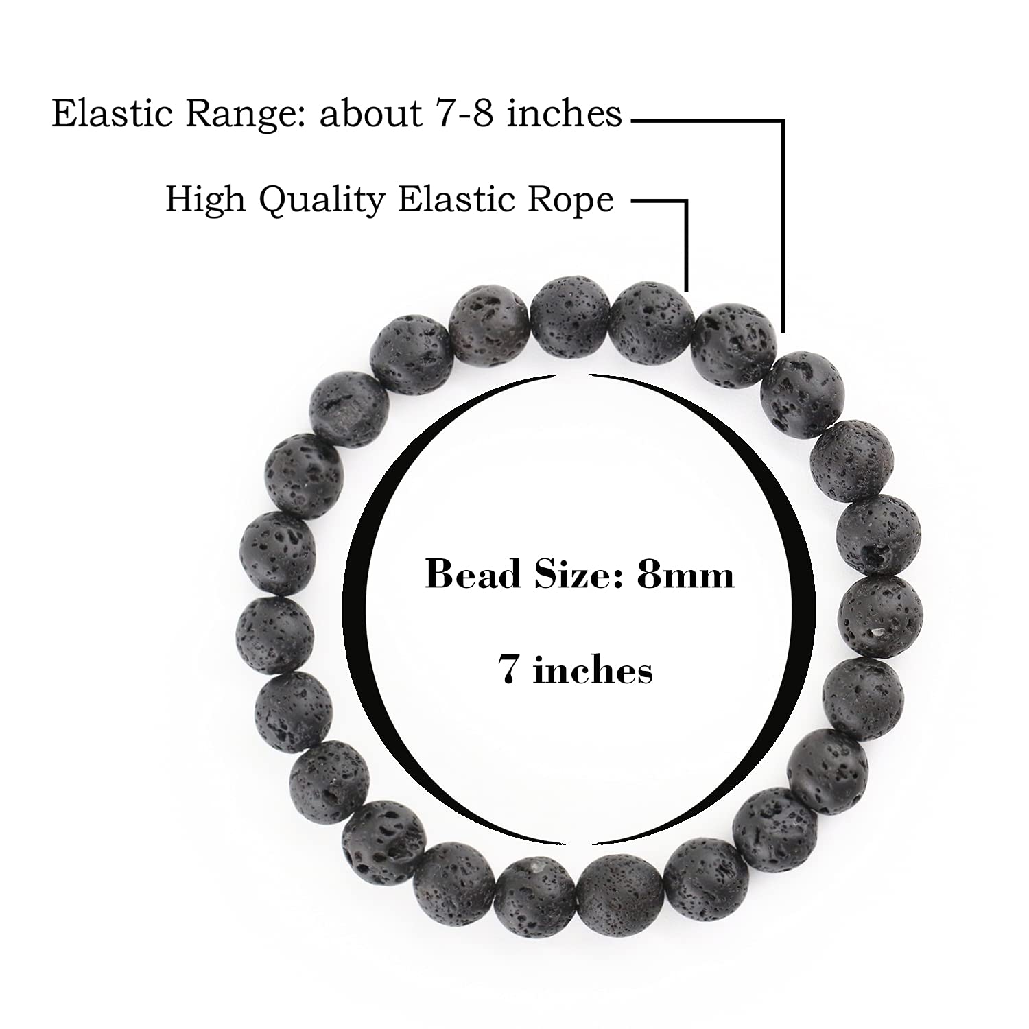 Ouubuuy Amethyst Beads Stretch Bracelet for Men Women 8mm Natural Healing Crystal and Gemstone Beaded Bracelet