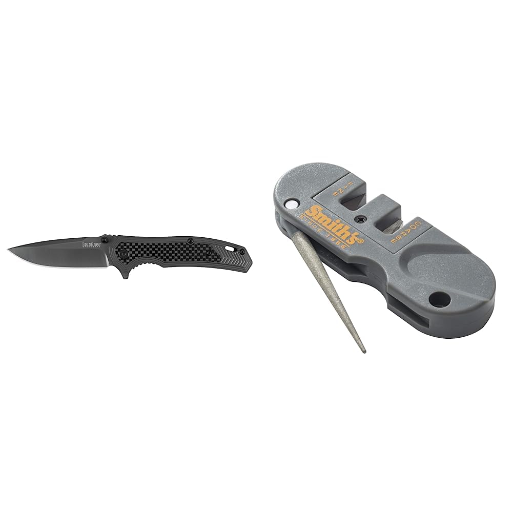 Kershaw Fringe Pocket Knife + Smith's PP1 Pocket Pal Knife Sharpener