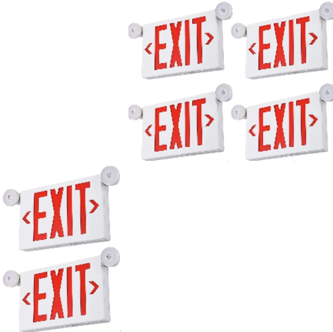 TORCHSTAR Red LED Exit Sign with Emergency Lights Bundle TORCHSTAR Red LED Exit Sign with Emergency Lights, 2 Pack Exit Light, Red & 4 Pack Exit Light, Red