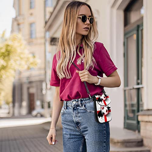 Small Crossbody Cell Phone Purse Wallet for Women Football England Flag