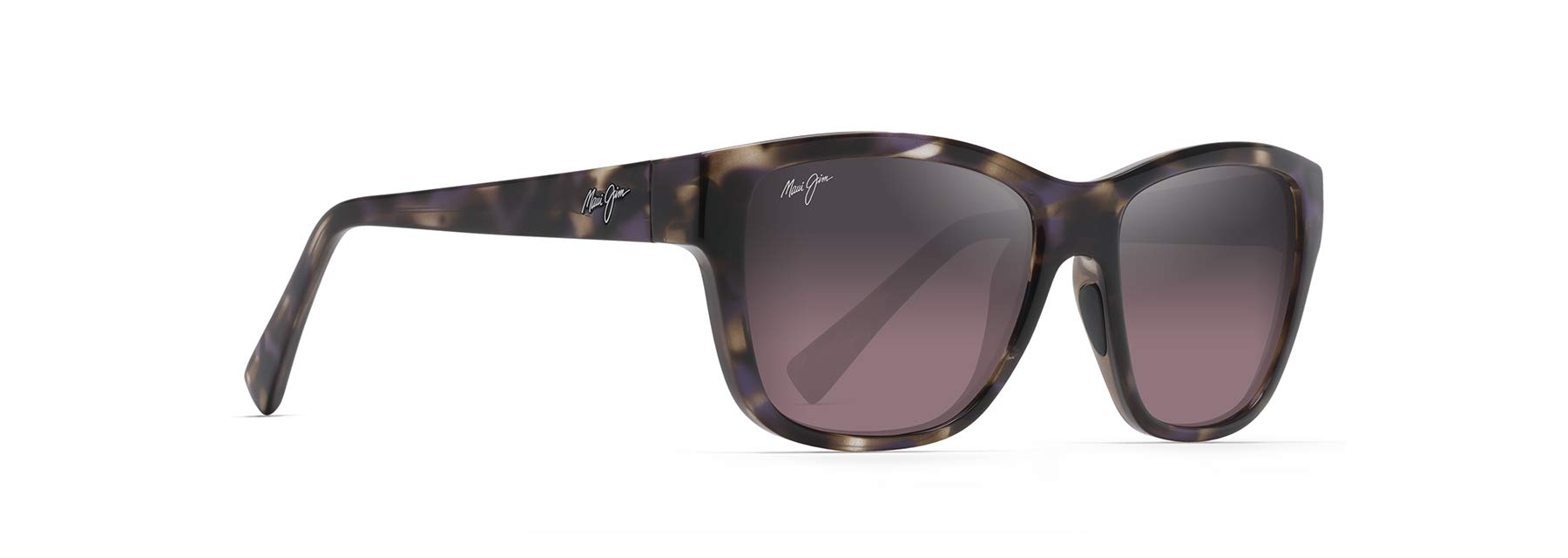 Maui Jim Women's Hanapaa Polarized Classic Sunglasses, Purple Tortoise/Maui Rose®, Medium