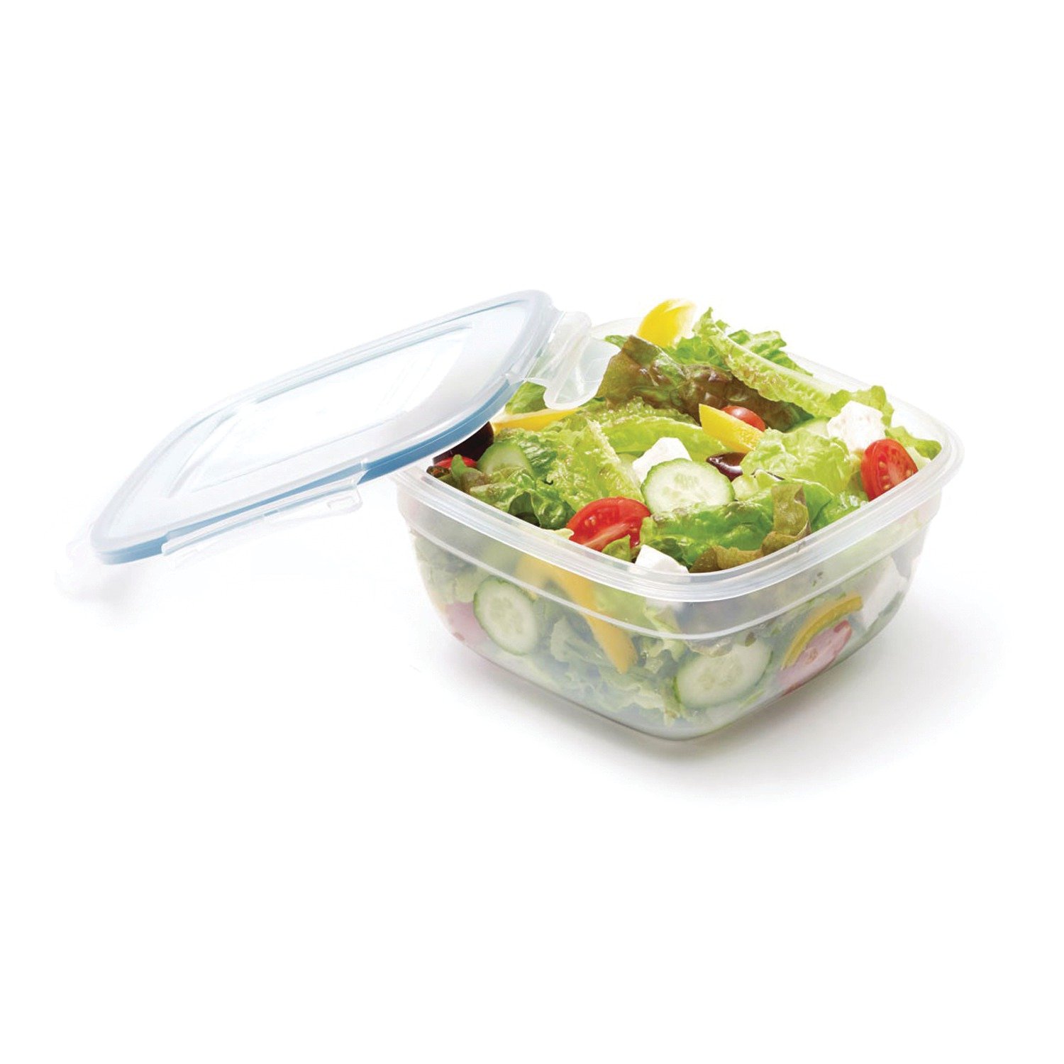 Lock&Lock Easy Match by Starfrit 095125-006-0000 32 oz Square Container, Clear/Blue