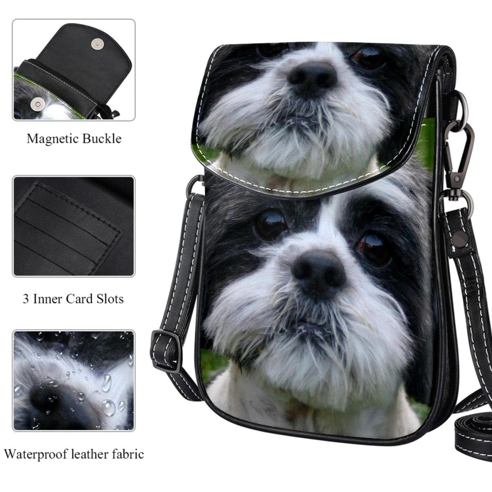 Small Crossbody Cell Phone Purse Wallet for Women Shih Tzu Dog Puppy