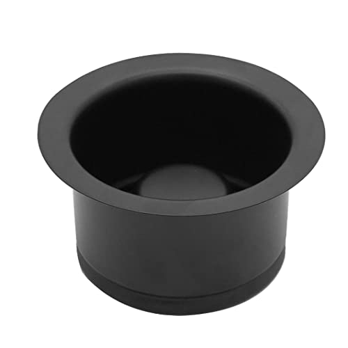 Westbrass D2082-62 3-1/2" Extra-Deep Collar Kitchen Sink Waste Disposal Flange & Stopper, Matte Black