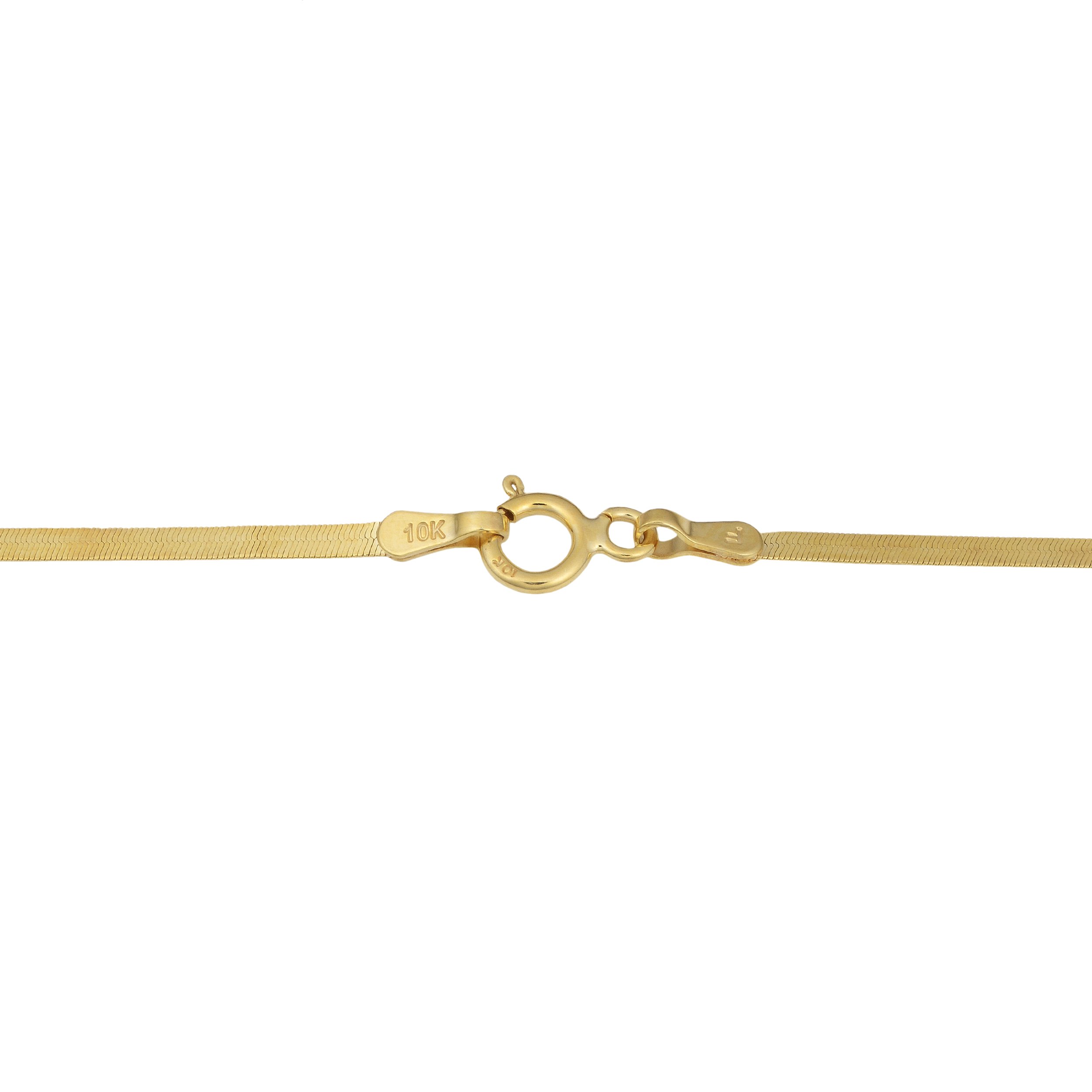Kooljewelry 10k Yellow Gold Herringbone Chain Necklace for Women (1.67 mm, 18 inch)