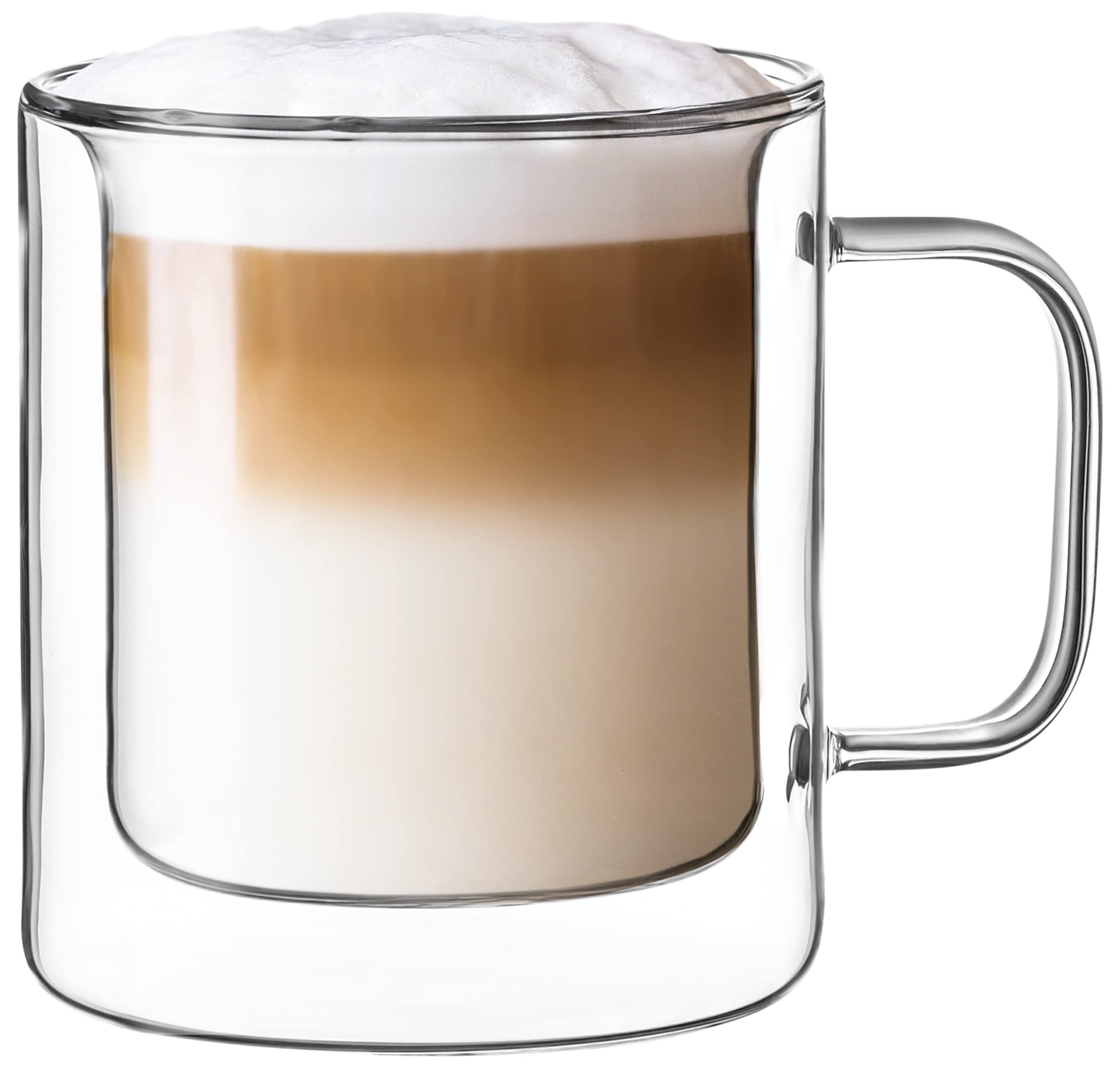 Red Rocks Double Wall Glass Coffee Mugs – Set of Two Hot-Drink Friendly Tea Cup Set – 12 Oz Capacity Clear Borosilicate Glass – Insulated Coffee Mugs With Handle