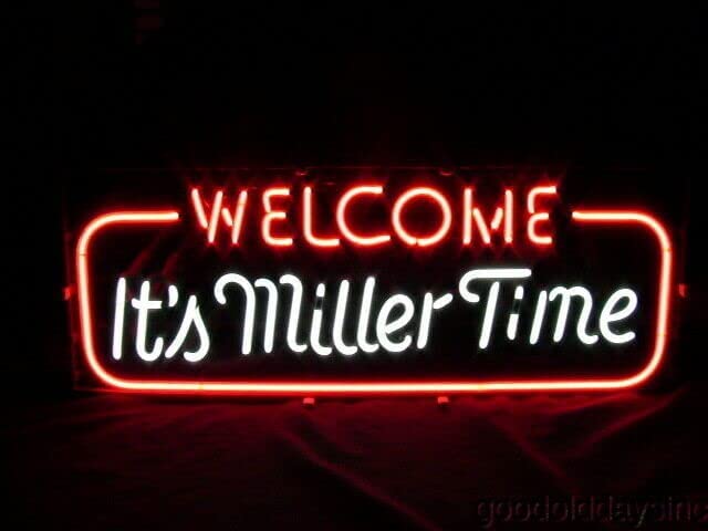 Prouten Neon Signs 20"x16" Welcome It's Miller Time Neon Sign Light Man Cave Bar Pub Beer Gift Neon Lamp A120WIMT