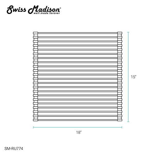 Swiss Madison Well Made Forever SM-RU774 15" x 18" Stainless Steel Roll Up Sink Grid