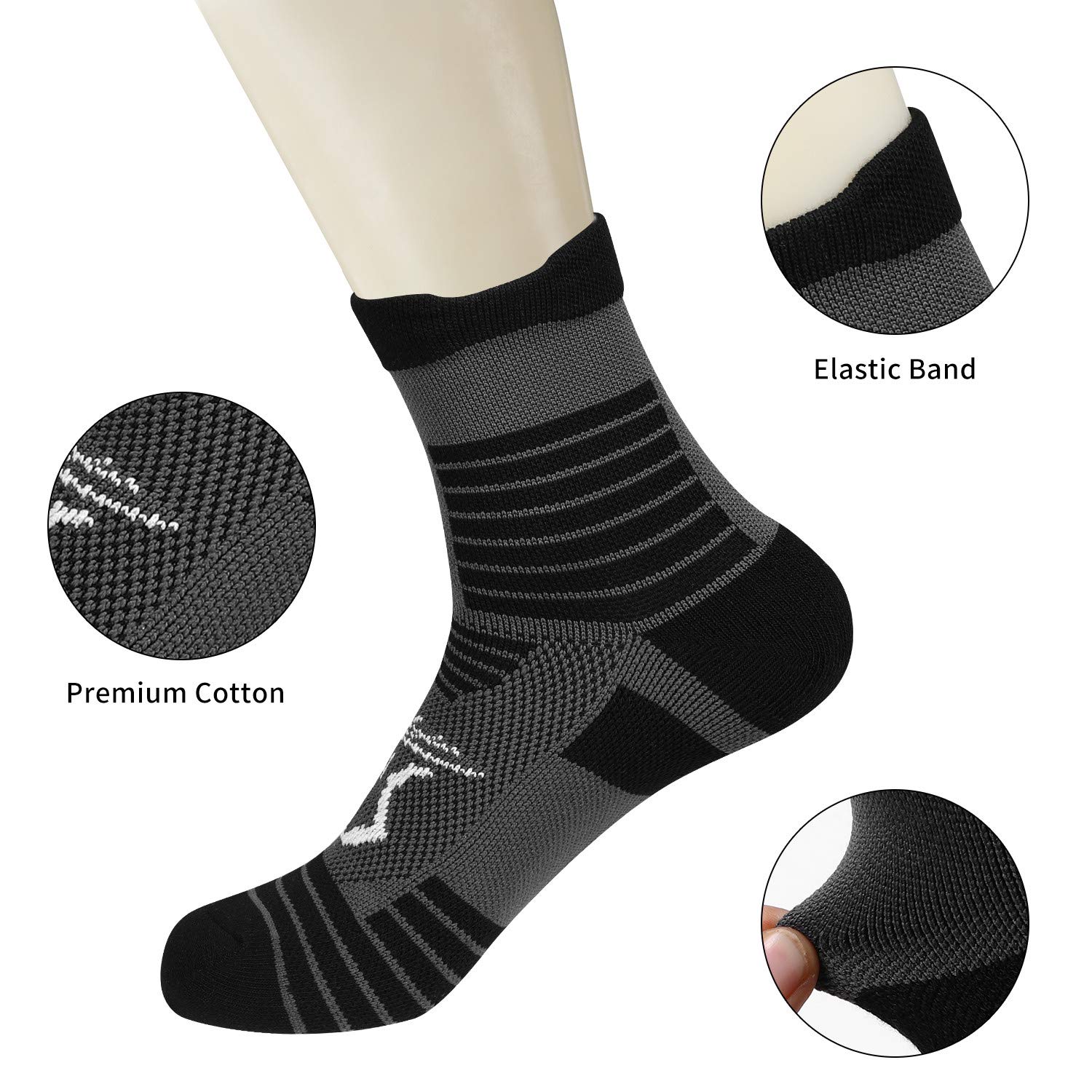 MWUS Women's Athletic Running Socks,6 Pairs Compression Hiking Moisture Wicking Crew Work Socks