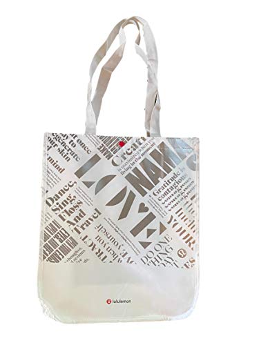 lululemon Medium LOVE Breathe Deeply Tote Bag Red Silver Black White (White/Silver)