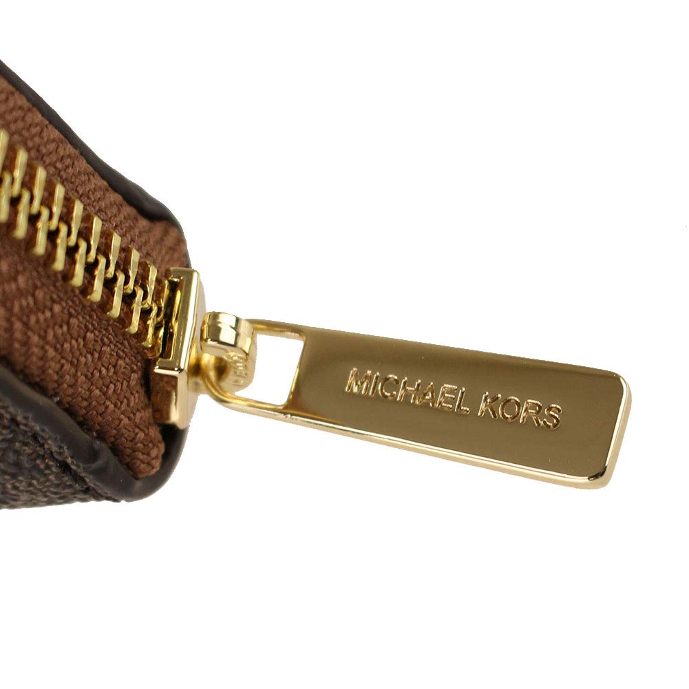 Michael Kors Jet Set Travel Medium Zip Around Faux Leather Card Case (Brown/Luggage)