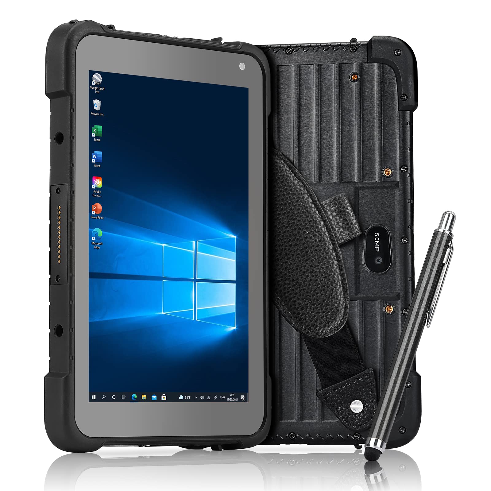 MUNBYN Rugged Tablet IRT04, 8-inch Industrial Tablet PC Windows 10 64-bit Pro,700nit Sunlight Readable, Waterproof Tablet, 4G, Wi-Fi,GPS, IP67 Drop and Water Resistant for Engineer Contractor Tablet
