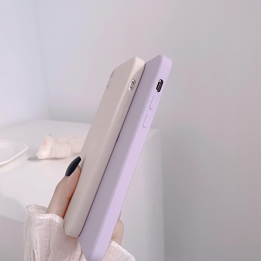 Ownest Compatible with iPhone XR Case for Soft Liquid Silicone Gold Heart Pattern Slim Protective Shockproof Case for Women Girls for iPhone XR-Purple