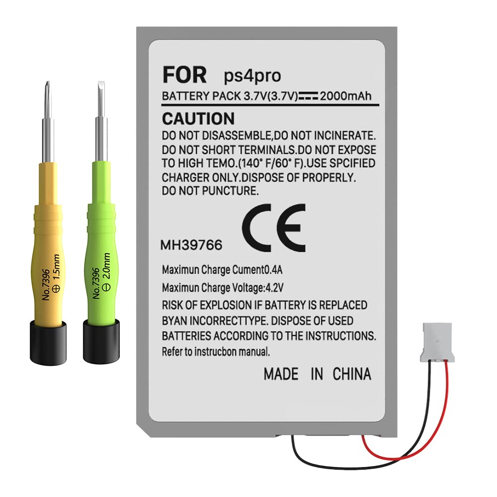 PS4 Pro Controller Battery,Replacement for Sony PS4 Pro/Slim Bluetooth Wireless Dual Shock Controller Second Generation CUH-ZCT2 or CUH-ZCT2U New 2016 Version,NOT Compatible with CUH-ZC1E or CUH-ZCT1U