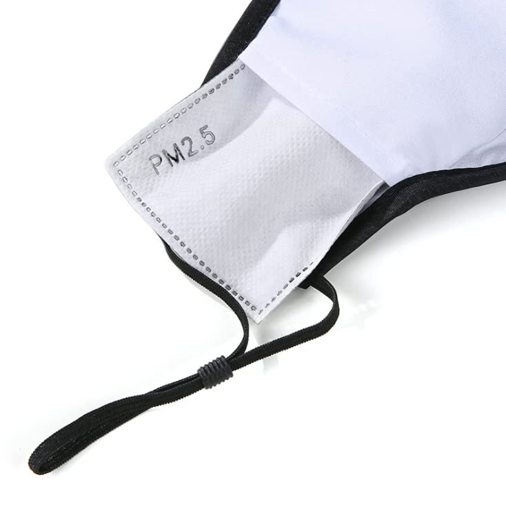 NBDIB 5 Pcs Adult Unisex Reusable Washable Adjustable Face Protection with Filter Pocket and Nose Wire Black Breathable Cotton Dust Cloth Mask with 10Pcs Replacement Carbon Filters for Man and Women
