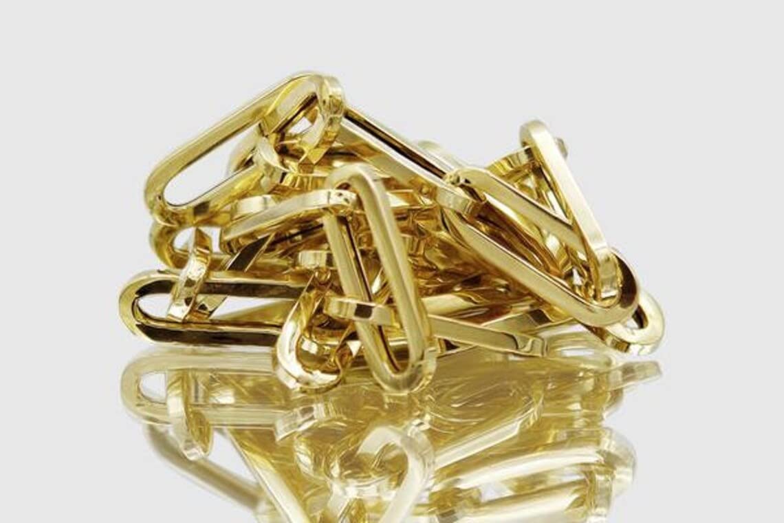 Semi Solid 14K Yellow Gold Paperclip Chain - Link Chain Unisex Necklace - Real Gold Chain Jewelry Width 5 MM & Length 22 Inches