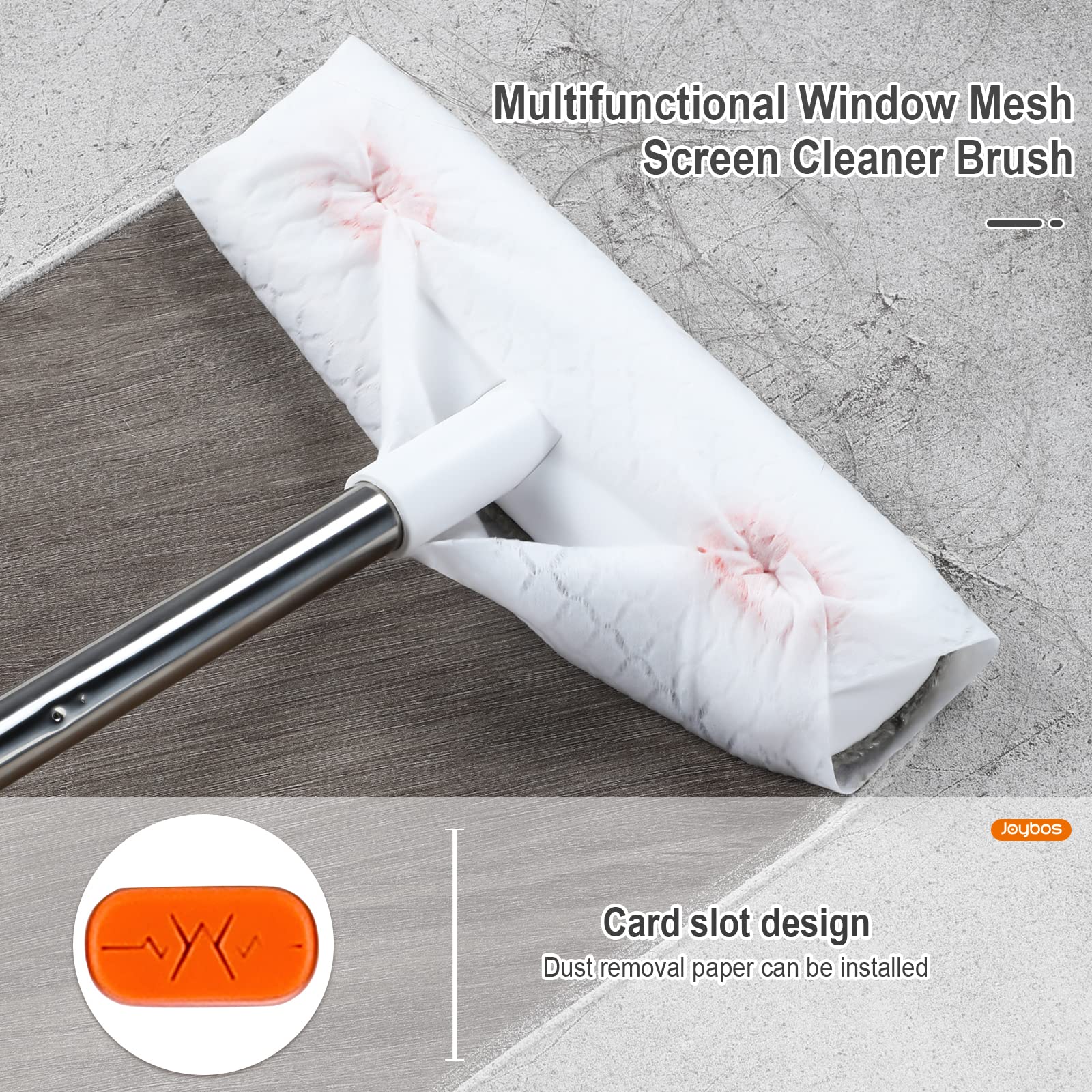 Window Mesh Screen Cleaning Brush - Household Window Cleaner Tool - Multi Brush for Window Screen - Long Handle Window Screen Cleaner Brush for Screen Door, Screened-in Porch, etc