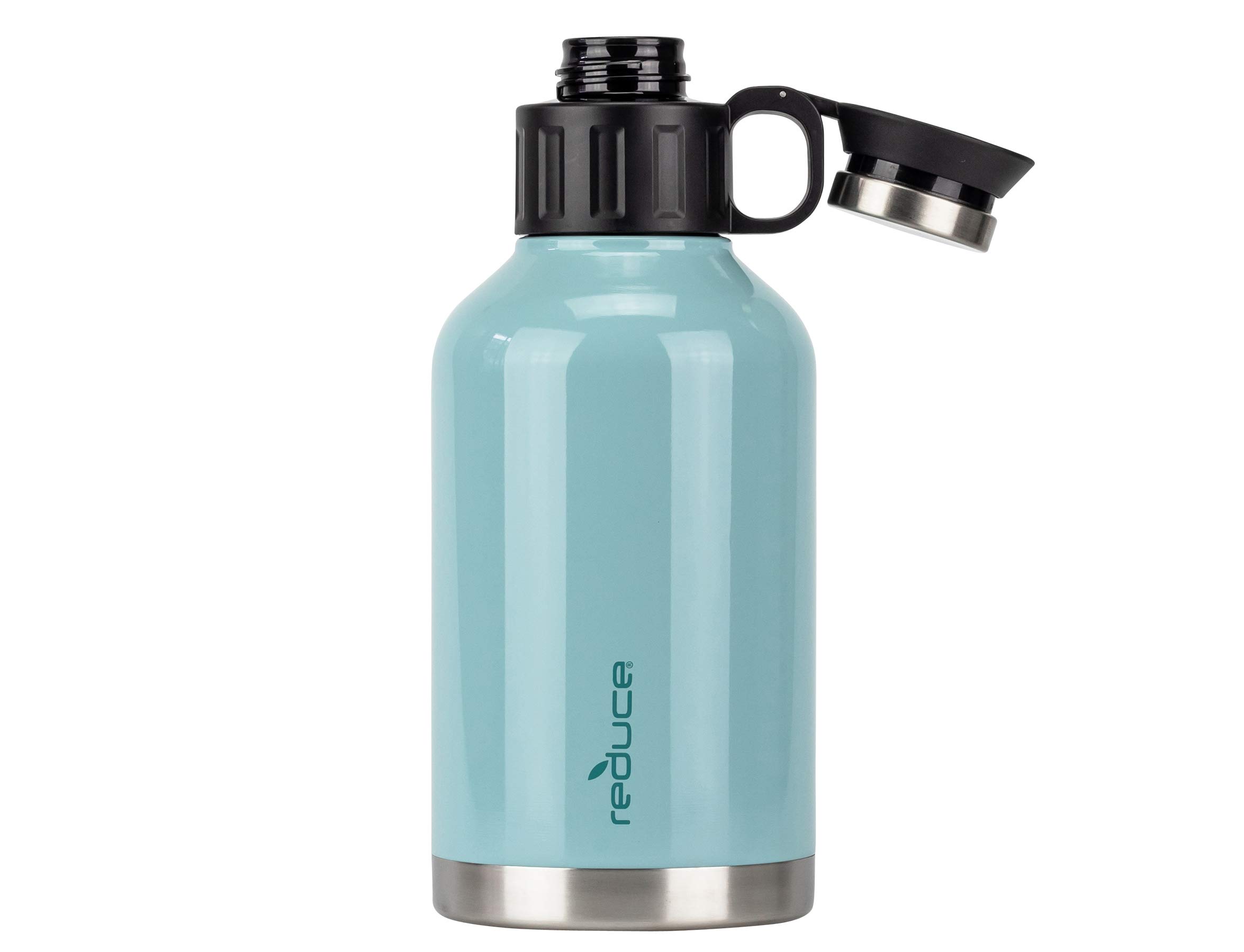 Reduce Insulated Growler, 64 oz - Up to 60 Hours Cold - Vacuum Insulated, Large Capacity for Any Adventure - Dual Opening Leak-Proof Lid, Doubles as a Cup - Eucalyptus, Opaque Gloss