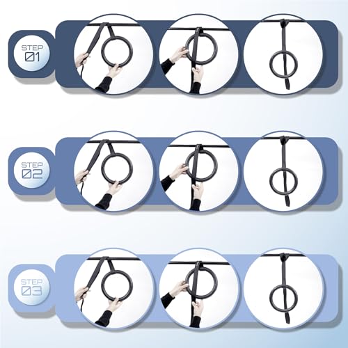 Rebuwo Professional Gymnastic Rings, Gym Rings with Straps, Pull Up Rings, Non-Slip Gymnastic Rings, Pull up Rings with Straps, Gymnastic Rings with Adjustable Straps