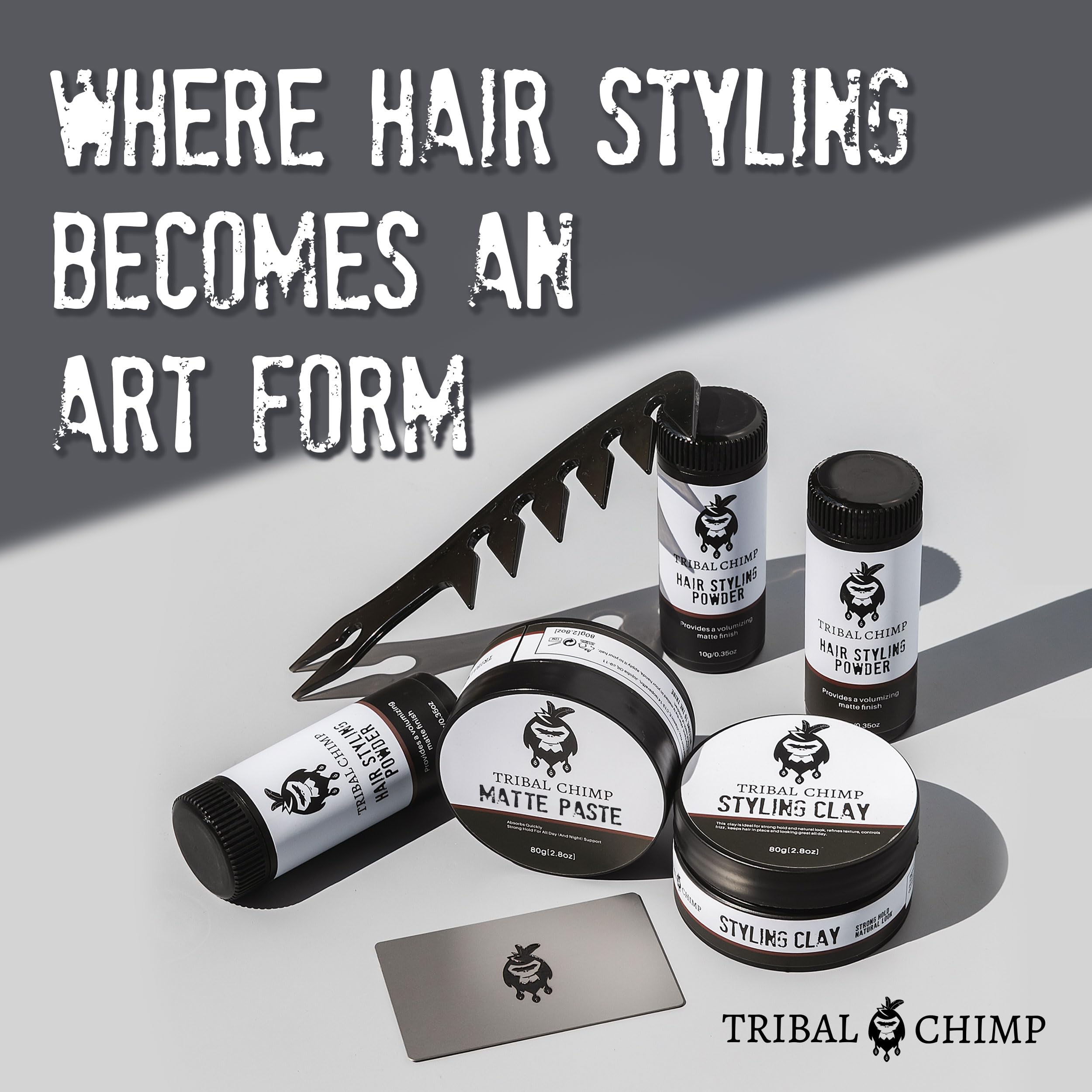 Tribal Chimp Hair Styling Powder for Men and Women, Hair Volumizer and Texture Powder - Single Pack, 10g
