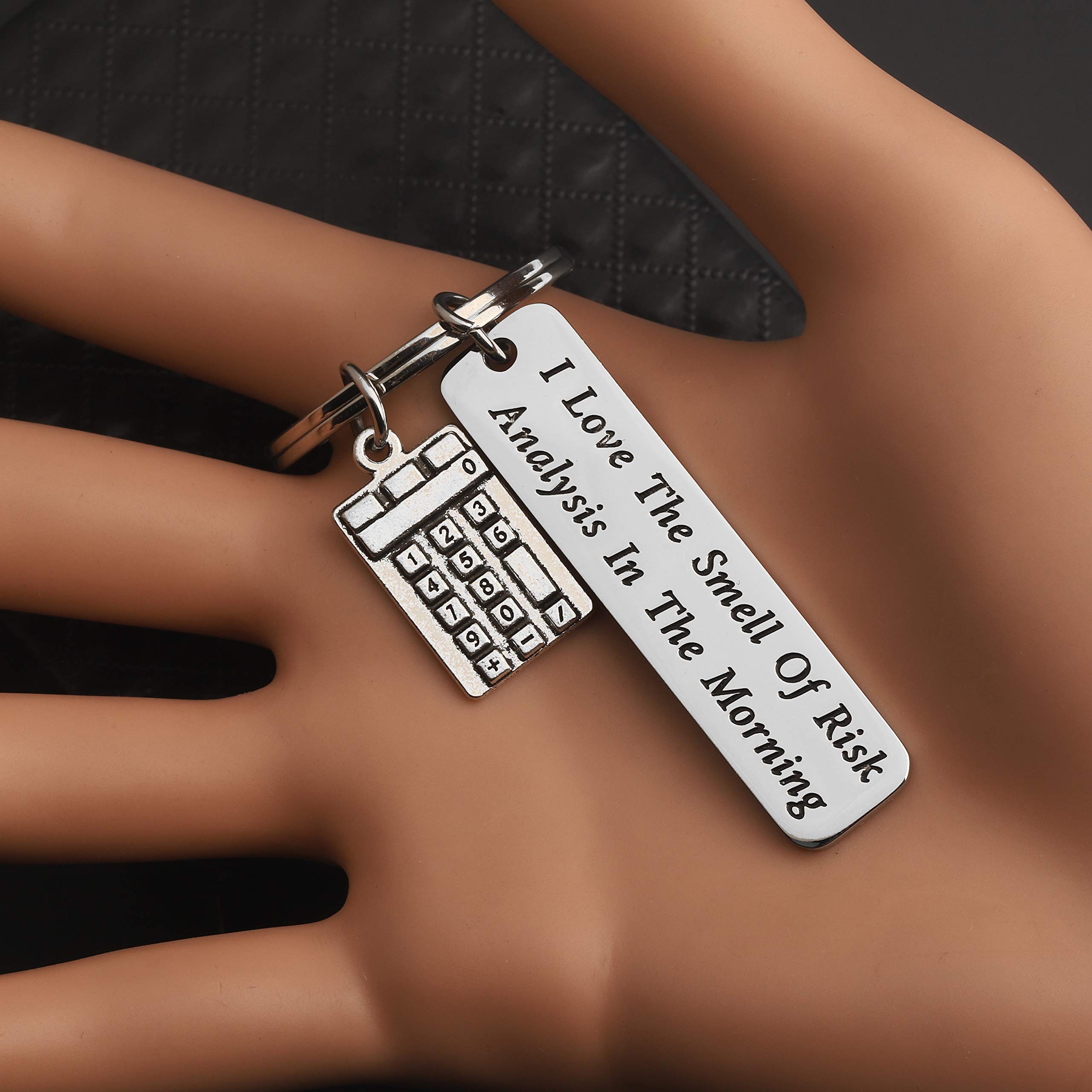 MAOFAED I Love the Smell of Risk Analysis in the Morning (Actuary Keychain)