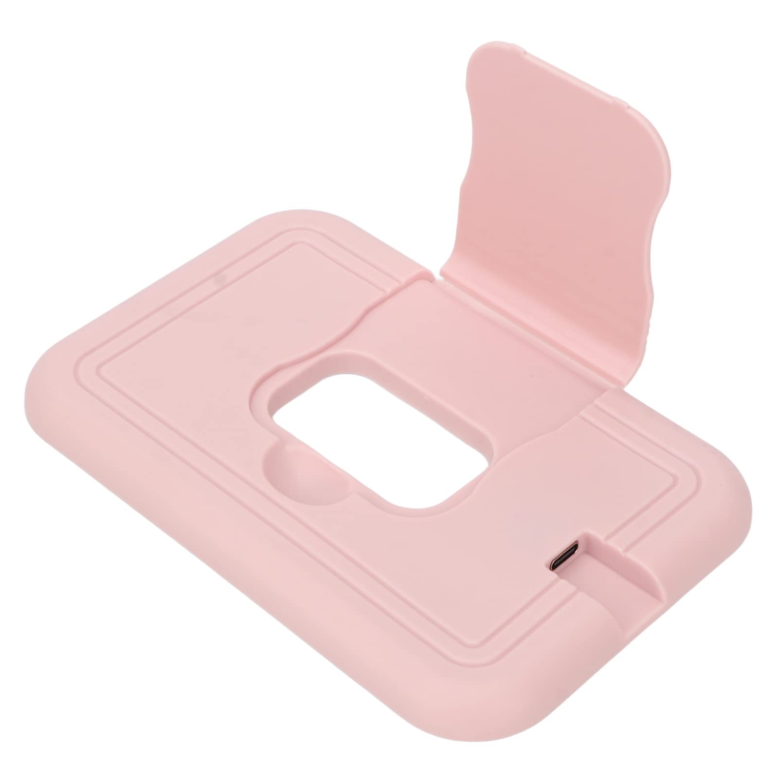 Wipes Warmer Wipes Dispenser Baby Wipes Warmer Portable Thermostat Temperature USB Fast Heating Warmer Wipes for Car Use(Pink)
